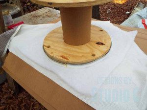 DIY Ottoman or Footstool Using a Wooden Spool