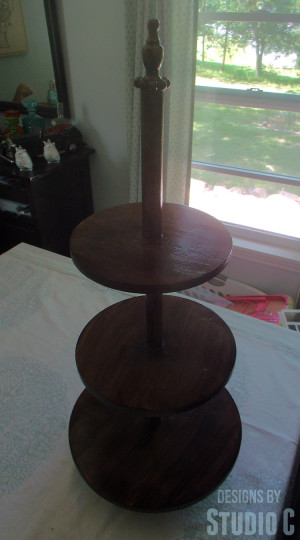 Build a DIY Three Tier Stand with Wood Bead Accents