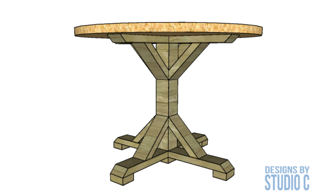 DIY Furniture Plans to Build a Round Dining Table Pedestal Base