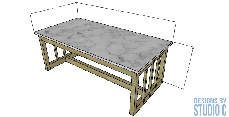 Build a Coffee Table with a Faux Marble Top
