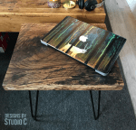 DIY Wood Slab End Table | Designs by Studio C